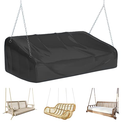 Porch Swing Cover, Hanging Porch Swing Cover Waterproof, Outdoor Hanging Swing Cover, Cover for Porch Hanging Swing - Black (73 * 30 * 28/20inch)