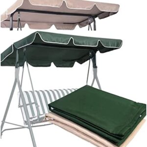 XYQSBY Swing Canopy Waterproof Replacement Canopy for Swing,Top Cover Set Swing Seater Chair Cover Protection Porch Swings Outdoor Canopy Swing Replacement Cover (Dark Green,195x125x15cm)