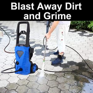 WHOLESUN WS 3000 Electric Pressure Washer 1.58GPM Power Washer 1600W High Pressure Cleaner Machine with 4 Nozzles Foam Cannon for Cars, Homes, Driveways, Patios (Blue)