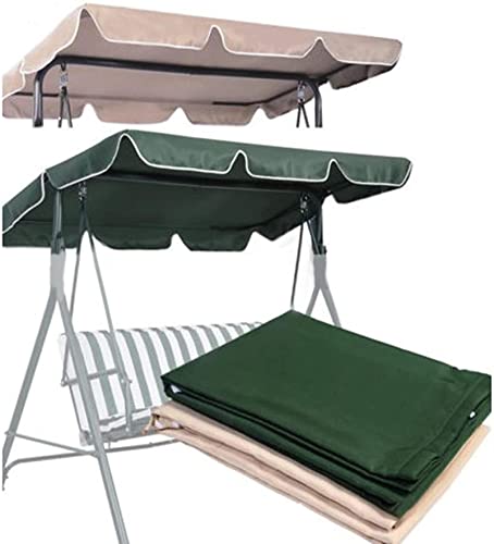 XYQSBY Swing Canopy Waterproof Replacement Canopy for Swing,Top Cover Set Swing Seater Chair Cover Protection Porch Swings Outdoor Canopy Swing Replacement Cover (Dark Green,195x125x15cm)