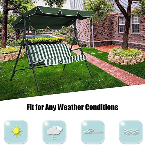 XYQSBY Patio Swing Canopy Waterproof Top Cover Set, Courtland Swing Replacement Awning Canopy Cover/Seat Cover, Swing Chair Glider All Weather Protection Outdoor Garden Covers (Blue, 55.9×47.2×7.1in)