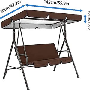 XYQSBY Patio Swing Canopy Waterproof Top Cover Set, Courtland Swing Replacement Awning Canopy Cover/Seat Cover, Swing Chair Glider All Weather Protection Outdoor Garden Covers (Blue, 55.9×47.2×7.1in)