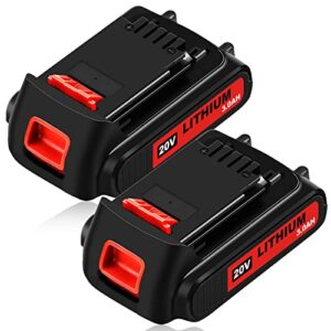 2 pack 20volt 3.0ah max lbxr20 repalce for black and decker 20v lithium battery lb20 lbx20 lst220 lbxr2020-ope lbxr20b-2 lb2x4020 cordless tool batteries