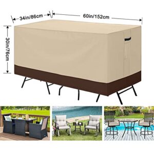 ABCCANOPY Outdoor Patio Table Cover Outdoor Bar Cover Bistro Set Cover 600D Oxford Waterproof Anti-UV Covers Table and Chairs Set Cover for 60x34x30 Inches