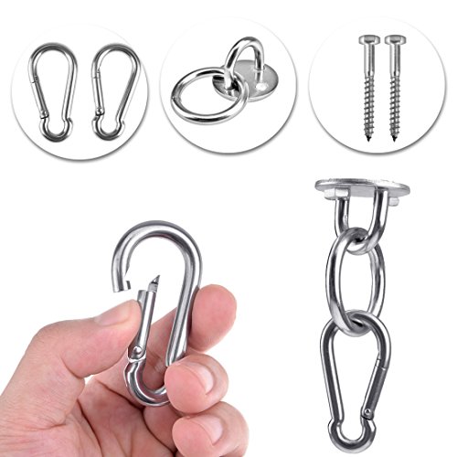 Cyfie Super Strong Hammock Hanging Hook Kit Load 800 lbs, Stainless Steel Heavy Duty Swing Hangers for Hammock, Swing Chair, Punching Bag for Indoor & Outdoor Relaxation (0186 Hammock Hook Kit)