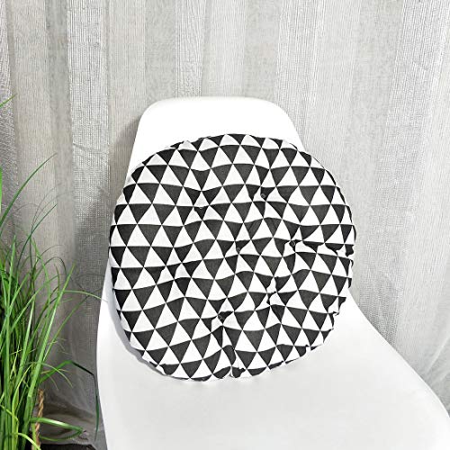 vctops Bohemian Soft Round Chair Pad Garden Patio Home Kitchen Office Seat Cushion Black White Diameter 16"