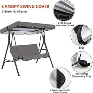 XYQSBY Patio Swing Canopy Waterproof Top Cover Set, Replacement Canopy Cover for Swing Chair Awning Glider 2/3-Seater, Outdoor Garden Furniture Covers All Weather Protection (Blue, Three-Seater)