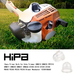 Hipa 15pcs Primer Bulb for ECHO Trimmer SRM210 SRM225 PPF210 SRM211 SRM230 SRM231 SRM265 GT200 GT210 GT225 GT230 PB200 PE200 PE225 PE230 Blower Weedeater 12538108660