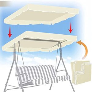 Patio Swing Canopy Waterproof Top Cover Set, Courtland Swing Replacement Awning Canopy Covers for Swing Chair Glider All Weather Protection Outdoor Garden Furniture(Dark Green, Three-seater76.77in)