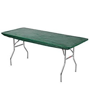 Kwik Covers 8' Rectangle Plastic Table Covers 30" x 96", Bundle of 5 (Hunter Green)