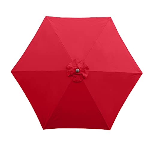 Formosa Covers 9ft Umbrella Replacement Canopy 6 Ribs in Red (Canopy Only)