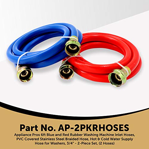 Appliance Pros Washer Inlet Hoses (Reinforced PVC, Pack Qty-1, 6 Foot)