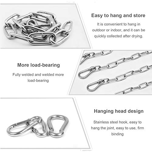 FANKUTOYS Hanging Swing Chair Chain Kit, 2 Set Stainless Steel Hardware Heavy Duty Porch Swing Hammock Chain Kit Hanging Hooks for Hammock, Rope, Tire, Tree Swings