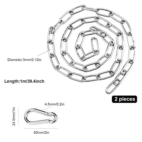 FANKUTOYS Hanging Swing Chair Chain Kit, 2 Set Stainless Steel Hardware Heavy Duty Porch Swing Hammock Chain Kit Hanging Hooks for Hammock, Rope, Tire, Tree Swings