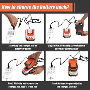 Goplus Cordless Leaf Blower, 20V 5-Speed Lightweight Electric Blower for Lawn Care, Battery & Charger Included(350CFM, 140MPH) (Orange)