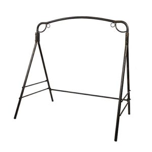 ochine swing frame outdoor porch swing stand metal porch swing stand with antique bronze finish heavy duty steel swing frame with extra side bars powder coated hanging swing frame set (ship from usa)