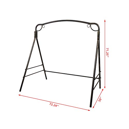 Ochine Swing Frame Outdoor Porch Swing Stand Metal Porch Swing Stand with Antique Bronze Finish Heavy Duty Steel Swing Frame with Extra Side Bars Powder Coated Hanging Swing Frame Set (Ship from USA)