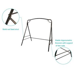 Ochine Swing Frame Outdoor Porch Swing Stand Metal Porch Swing Stand with Antique Bronze Finish Heavy Duty Steel Swing Frame with Extra Side Bars Powder Coated Hanging Swing Frame Set (Ship from USA)