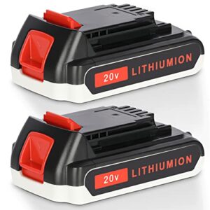 jyjzpb 2 packs 3000mah replace battery for black and decker 20v lithium battery lb20 lbx20, black+decker lbxr20 decker battery compatible for black & decker 20 volt max cordless tools