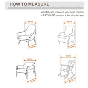 PATIOASIS Outdoor Chair Covers 36''W x 37''D x 36''H Patio Furniture Cover for Chair Waterproof Heavy Duty Oversized 600D All Weather Proof Outside Armchair Single Cover