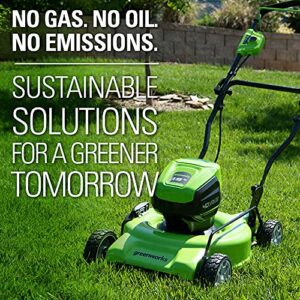 Greenworks 40V 19" Brushless (2-In-1) Lawn Mower, 4Ah USB (Power Bank) Battery and Charger Included MO40L414