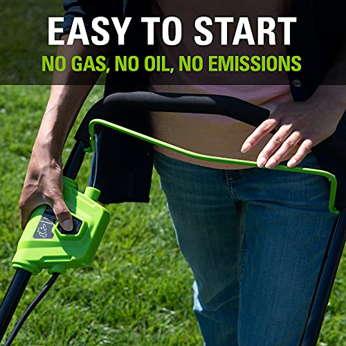 Greenworks 40V 19" Brushless (2-In-1) Lawn Mower, 4Ah USB (Power Bank) Battery and Charger Included MO40L414