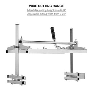 ZELCAN Chainsaw Mill, Portable Sawmill 14 Inches to 24 Inches Guide Bar Wood Lumber Cutting Saw Mill, Aluminum Steel Chainsaw Milling Machine for Builders and Woodworkers