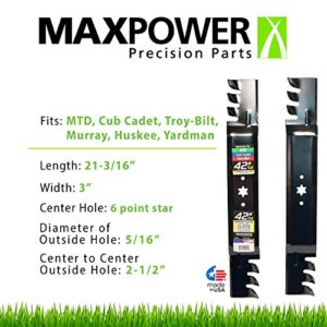 Maxpower 561532XB 2 Blade Commercial Mulching Set for 42" Cut MTD, Cub Cadet, Troy-Bilt Mowers, Replaces OEM no. 942-0616, 742-0616, 942-04126