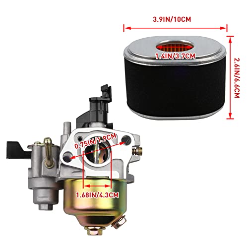 GX160 GX200 Carburetor for Honda GX140 GX168 GX200 5.5HP 6.5HP Engine Carb with Air Filter Kit Replace# 16100-ZH8-W61 16100-ZH8-W51 16100-ZE1-825 6100-ZE1-814