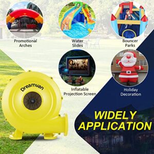 Air Blower for Inflatables- Inflatable Blower- 750 Watt, 1HP Bounce House Blower for Jumper, Bouncy Castle Yellow Electric Air Pump Fan Commercial Blower