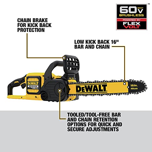 DEWALT FLEXVOLT 60V MAX* Brushless Chainsaw Kit (2.0 Ah) (DCCS670T1)