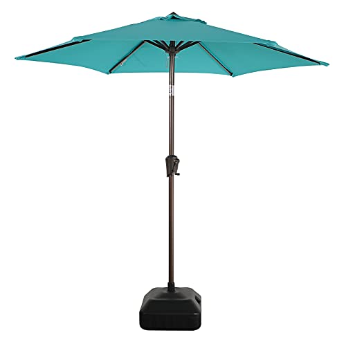 COBANA Patio Umbrella Base Outdoor Market Umbrella Stand Weight, Water or Sand Self-Filled Black Square