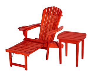 wunlimited sw2005rd-cl1et1 adirondack bistro set, red