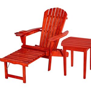 WUnlimited SW2005RD-CL1ET1 Adirondack Bistro Set, Red