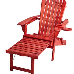 WUnlimited SW2005RD-CL1ET1 Adirondack Bistro Set, Red