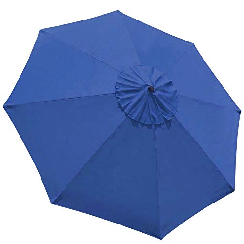 EliteShade USA Sunumbrella 9ft Replacement Covers 8 Ribs Market Patio Umbrella Canopy Cover (CANOPY ONLY)(Royal Blue)