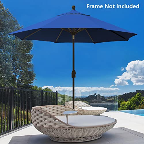 EliteShade USA Sunumbrella 9ft Replacement Covers 8 Ribs Market Patio Umbrella Canopy Cover (CANOPY ONLY)(Royal Blue)