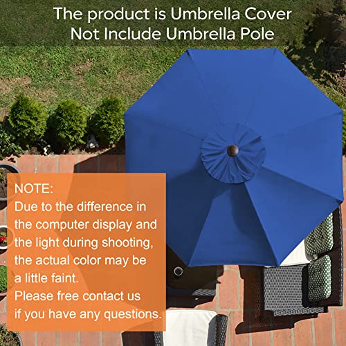 EliteShade USA Sunumbrella 9ft Replacement Covers 8 Ribs Market Patio Umbrella Canopy Cover (CANOPY ONLY)(Royal Blue)