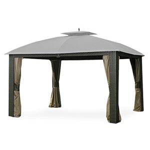 garden winds replacement canopy for the sonoma riviera gazebo – riplock 350 – slate gray