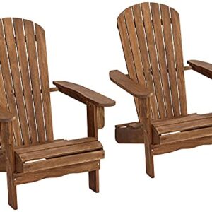 Teal Island Designs Cape Cod Natural Wood Adirondack Chairs Set of 2