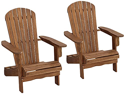 Teal Island Designs Cape Cod Natural Wood Adirondack Chairs Set of 2