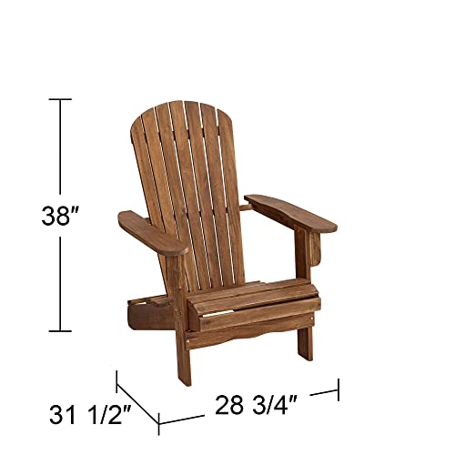 Teal Island Designs Cape Cod Natural Wood Adirondack Chairs Set of 2