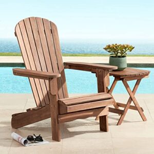 Teal Island Designs Cape Cod Natural Wood Adirondack Chairs Set of 2