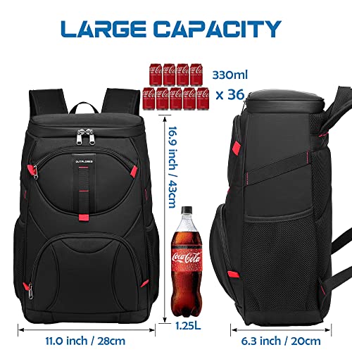 Cooler Backpack 36 Cans Backpack Coolers Insulated Leak Proof Large Capacity Lunch Backpack Waterproof & Lightweight Soft Cooler Bag for Men Women Beach Picnics Travel Hiking Work Camping