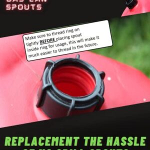 Super Spouts Gas Can Spout Replacement for Blitz Old Style Nozzles with Caps and Vents. 3 Pack