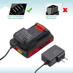 2 Packs 20V Replacement Battery and Charger for Black and Decker 20v Max 3.0Ah,LBXR20 LB20 LBX20 LBX4020 Extended Run Time Cordless Power Tools Series,with 16V/20V Multiple Volt Output Battery Charger