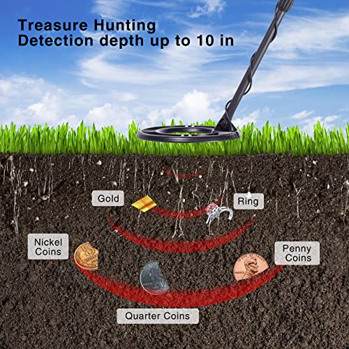 CITELER Metal Detector for Adults & Kids, Professional High Accuracy Gold Detector with Bigger LCD Display, Waterproof Metal Detectors with 10" Search Coil, 5 Modes, Advanced DSP Chip