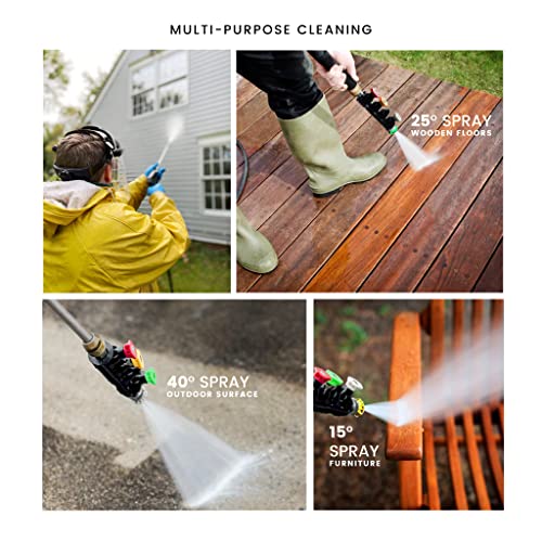 Gold Label Detailing Mini Grip Quick Connect Stainless Steel Lance with Nozzle Holder and 4 Pressure Washer Nozzles - Great for Car Washing, Patio Cleaning, Exterior Washing!