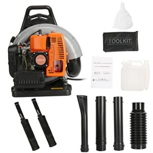 YOZUMD 1 Set Backpack Gas Powered Leaf Blower, 2-Stroke Engine 63 Cubic Centimeter Electric Leaf Blower,Lightweight Low Noise Handheld Leaf Blower for Blowing Leaf Orange