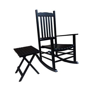 rocking rocker – s001bk black porch rocker with side table – set of 2 pcs good price!!!